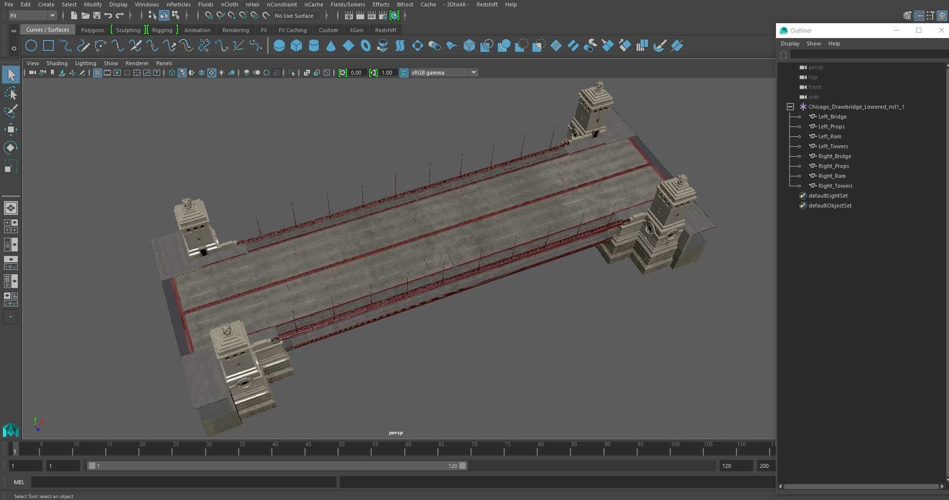 3D Chicago Drawbridge Lowered - TurboSquid 2283322