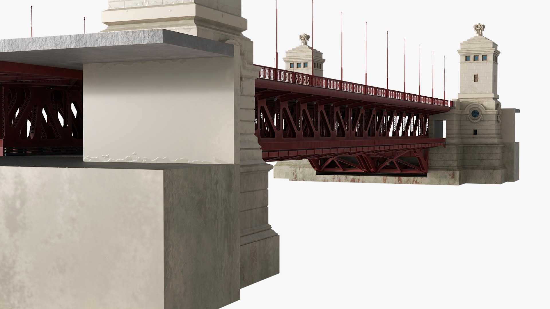 3D Chicago Drawbridge Lowered - TurboSquid 2283322