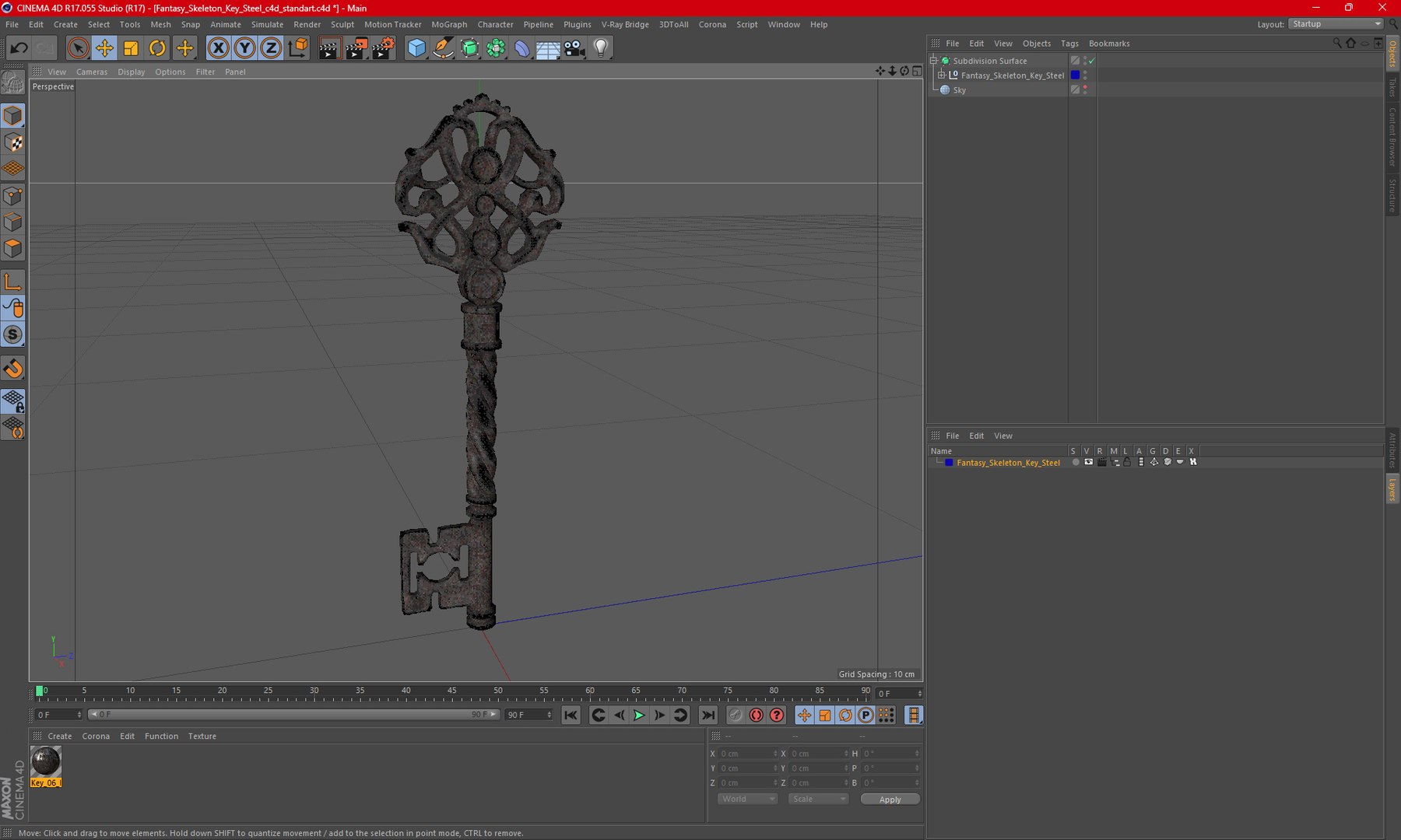 3D Model Fantasy Skeleton Key Steel - TurboSquid 2246393