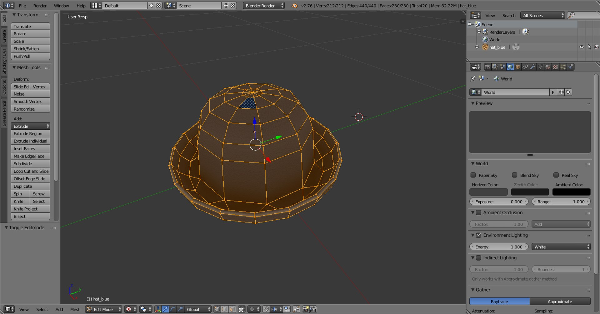 hat modeled blender 3d model