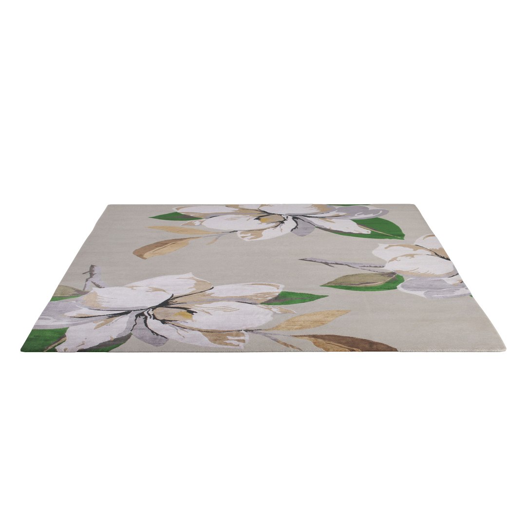 3D Magnolia Ice Wool Silk Rug Model - TurboSquid 2219718