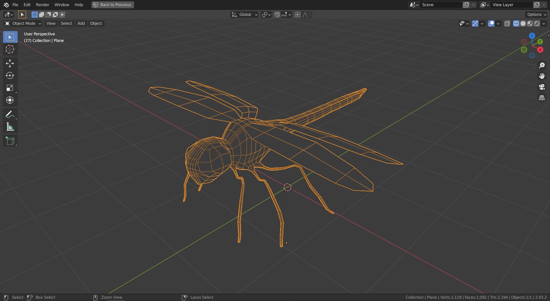 Low-poly Dragonfly 3D Model - TurboSquid 1777199