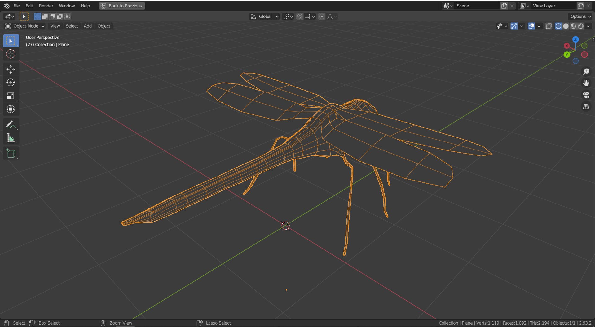 Low-poly Dragonfly 3D Model - TurboSquid 1777199