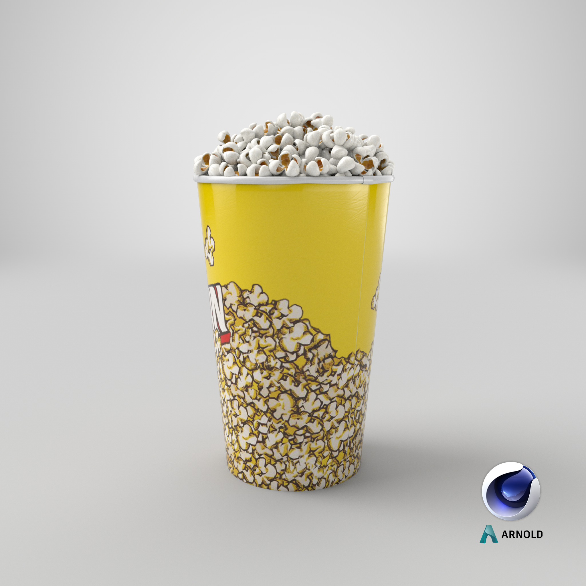 3D medium popcorn bucket popped - TurboSquid 1410138