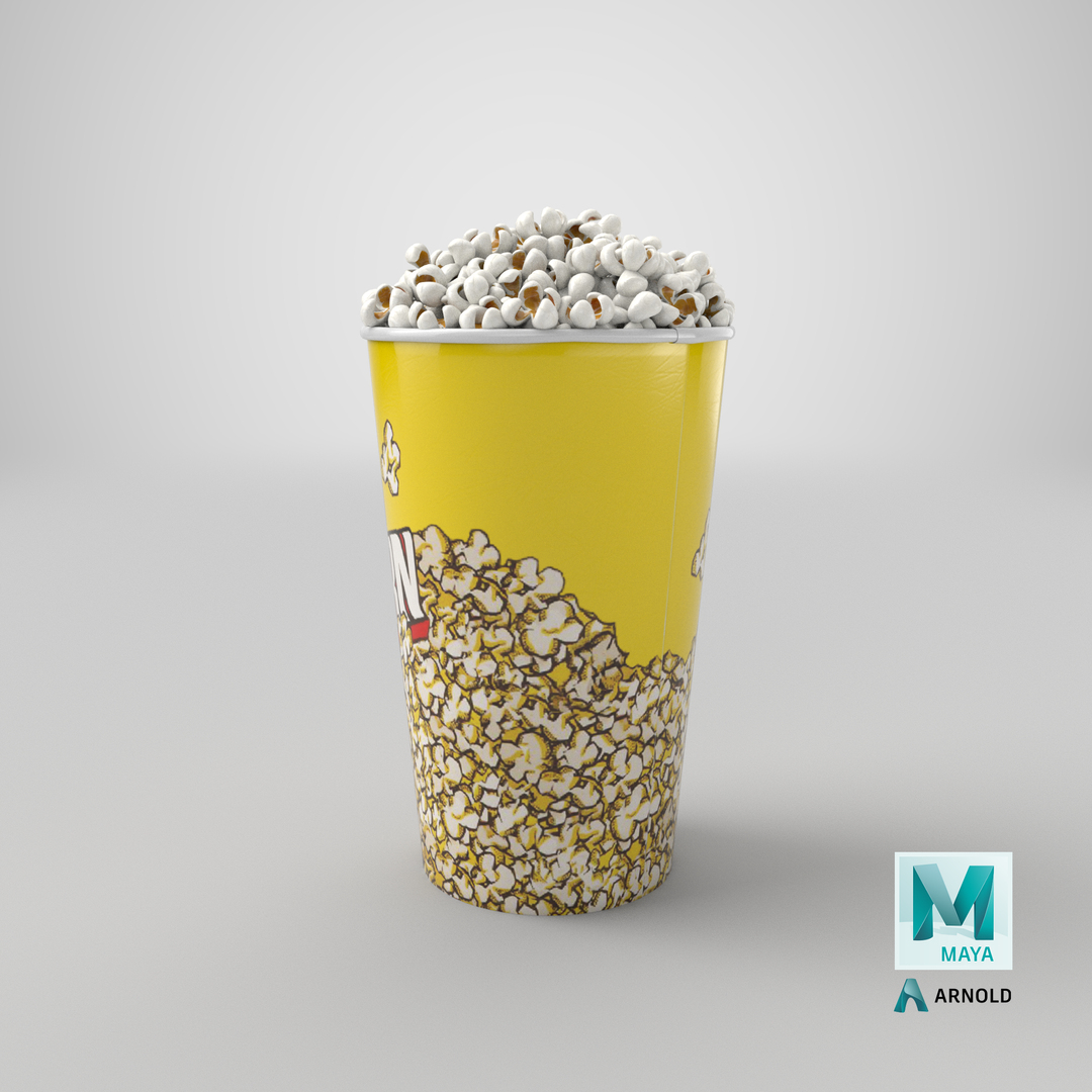 3D medium popcorn bucket popped - TurboSquid 1410138