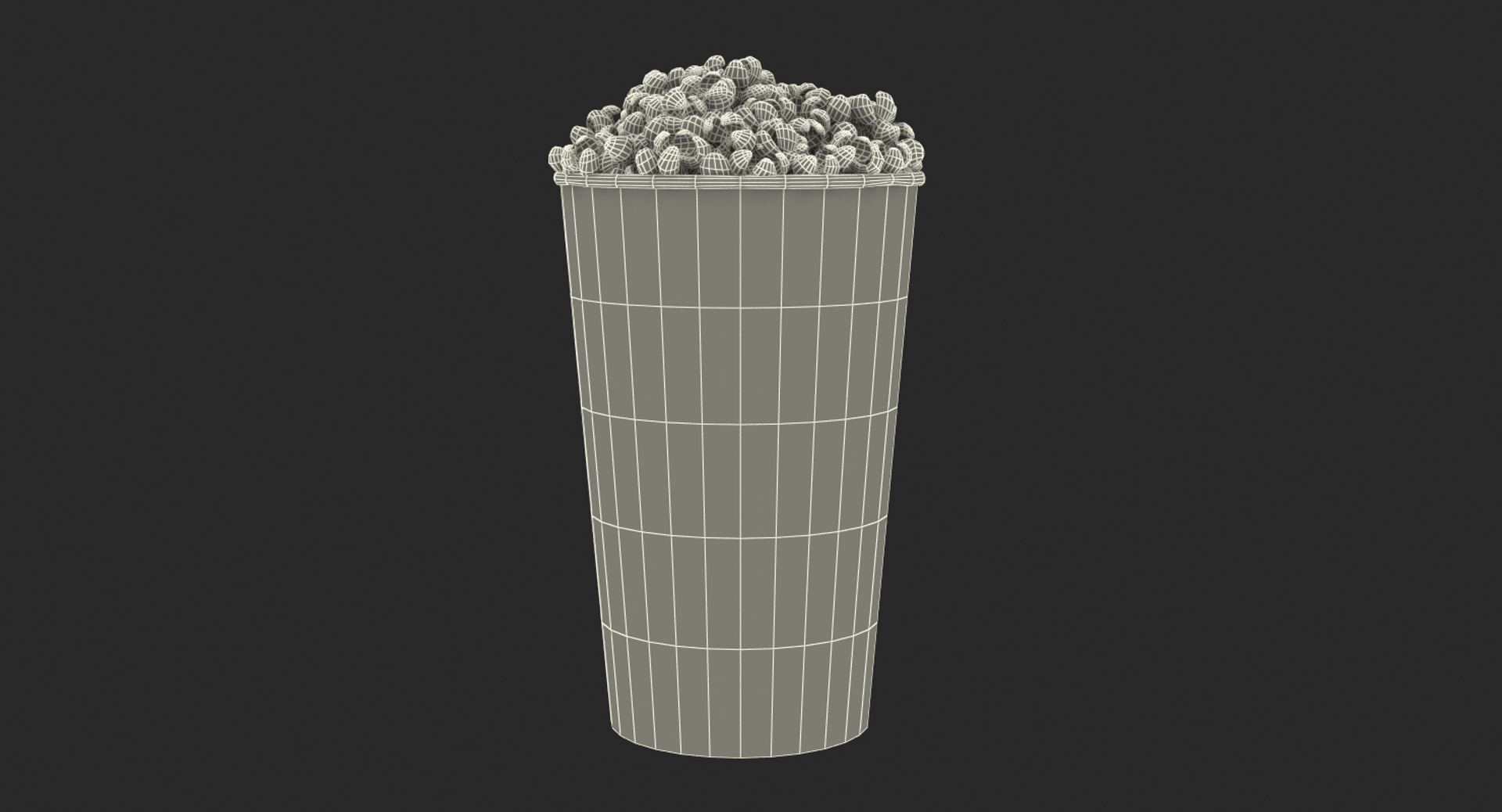3D Medium Popcorn Bucket Popped - TurboSquid 1410138