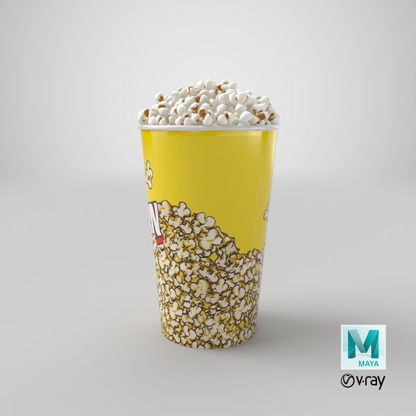 3D medium popcorn bucket popped - TurboSquid 1410138