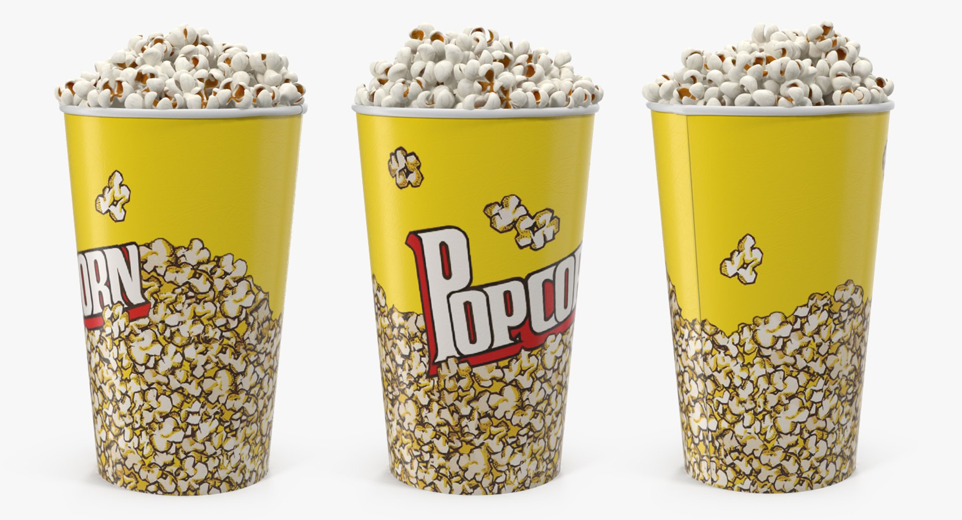 3D Medium Popcorn Bucket Popped - TurboSquid 1410138
