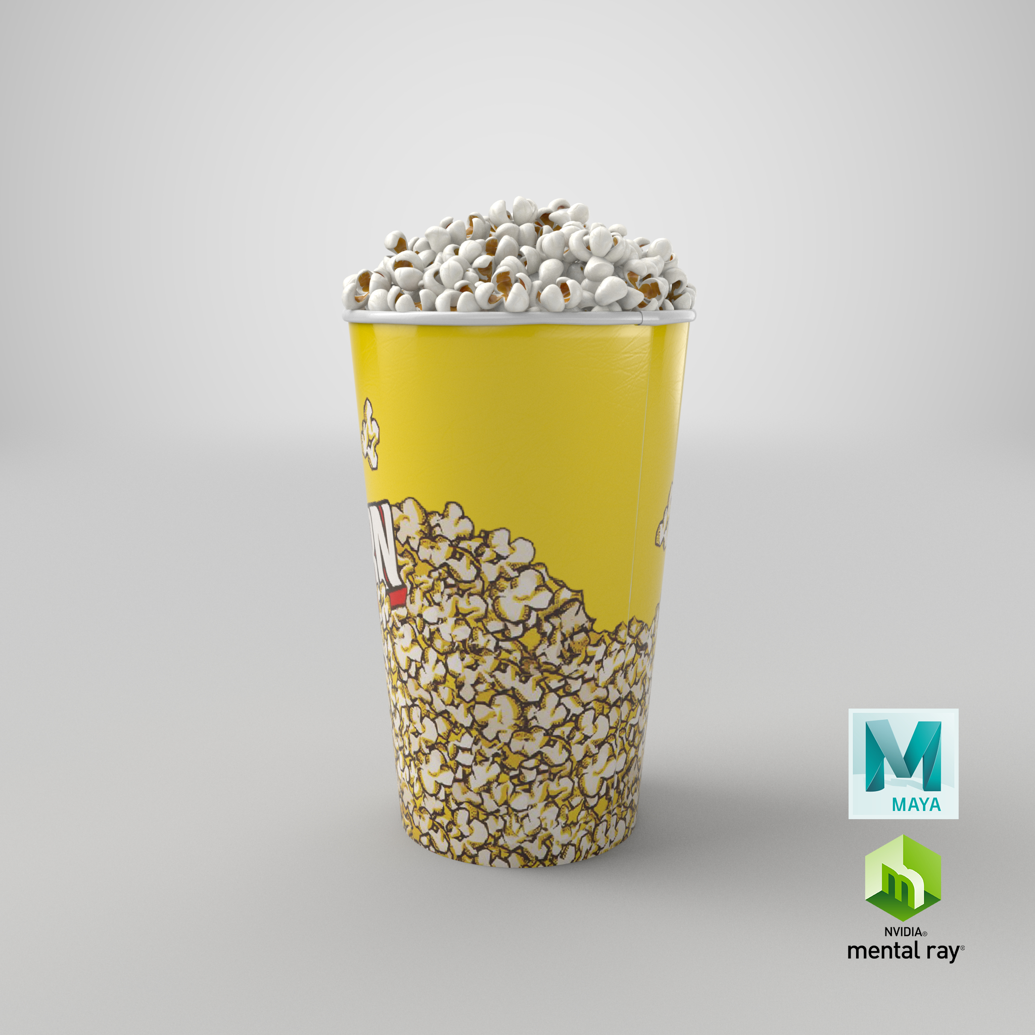 3D medium popcorn bucket popped - TurboSquid 1410138