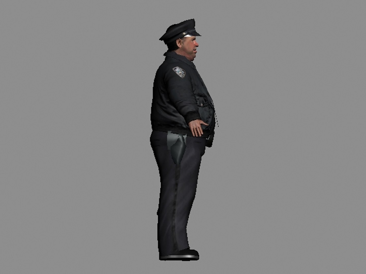3d Overweight Fat Cop Model