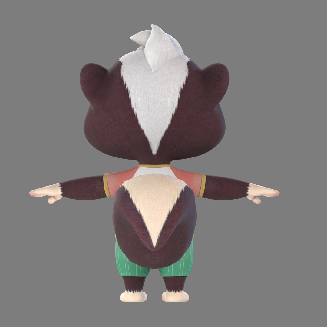 3D Cartoon Skunk - TurboSquid 2146925