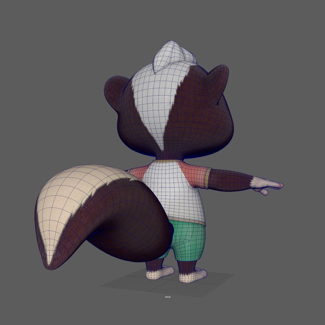 3D Cartoon Skunk - TurboSquid 2146925