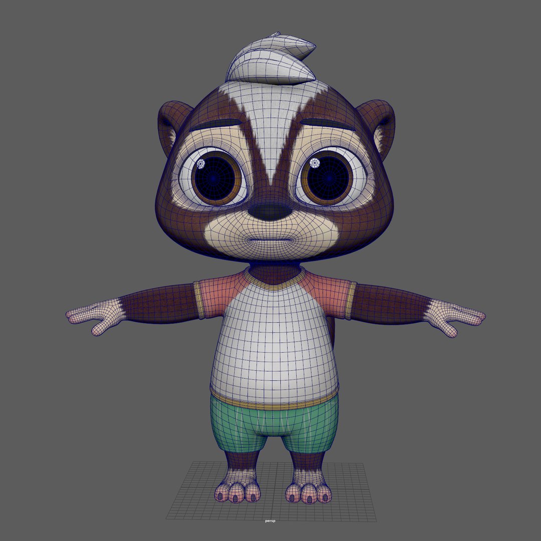 3D Cartoon Skunk - TurboSquid 2146925