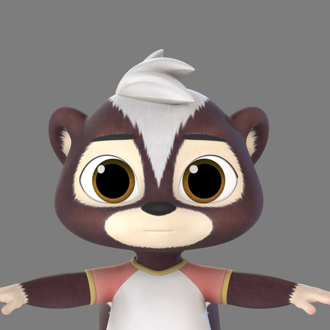 3D Cartoon Skunk - TurboSquid 2146925