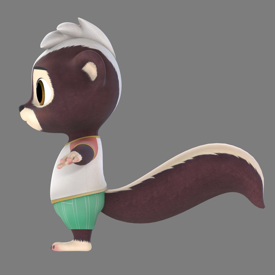 3D Cartoon Skunk - TurboSquid 2146925