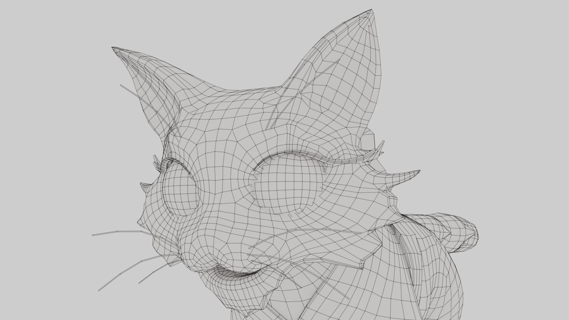 Mystic CAT Azure Kitsune Warrior Fox 3D Model Stylised Cartoon ...