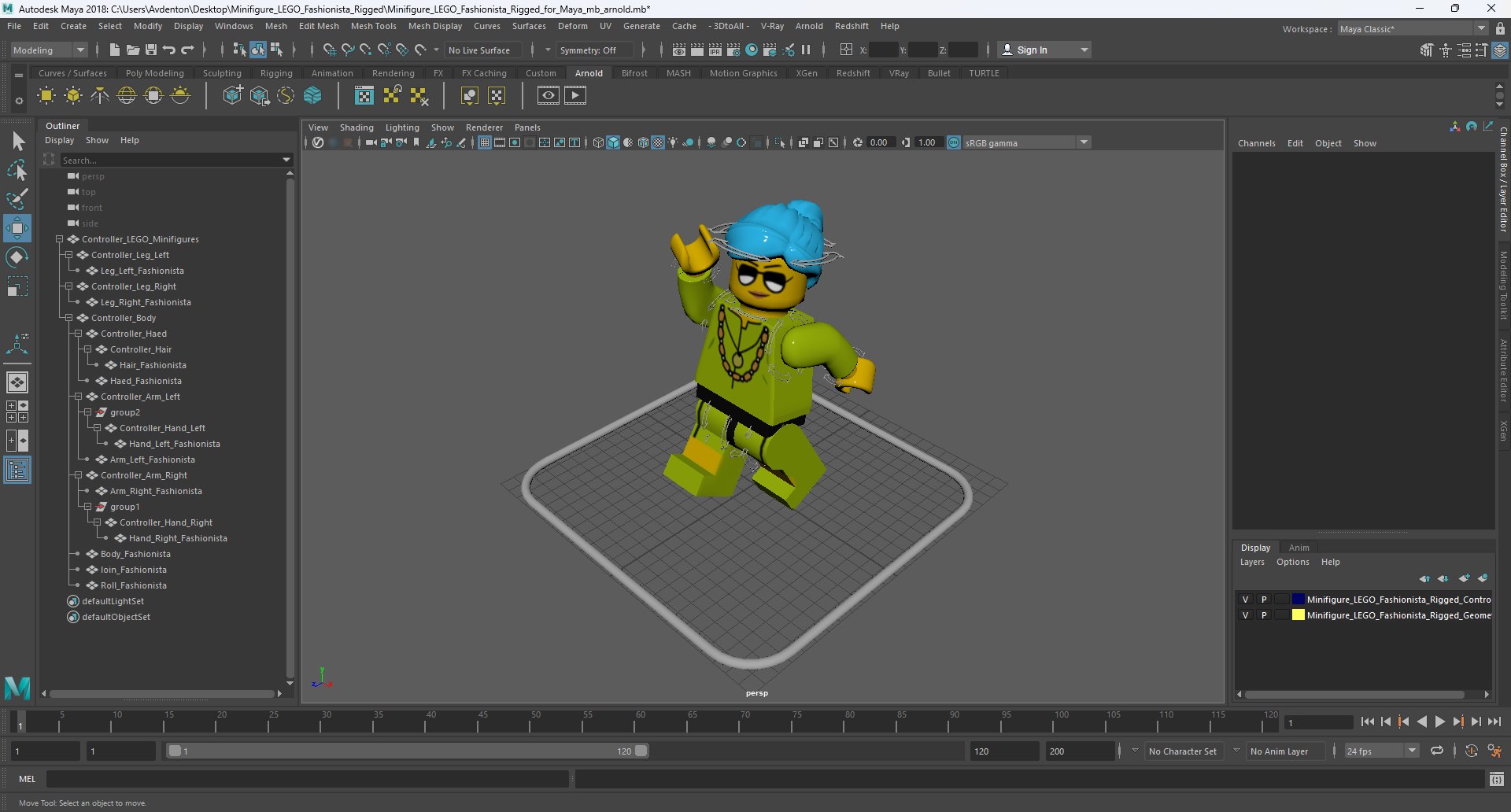 3D Minifigure LEGO Fashionista Rigged For Maya Model - TurboSquid 2296465