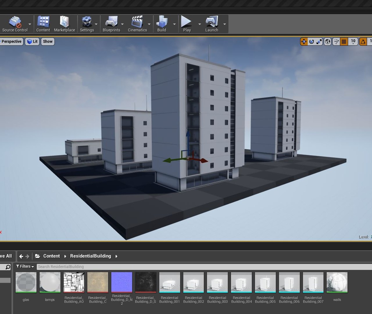 3d 3ds set residential buildings