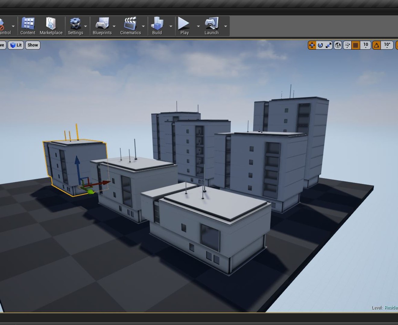 3d 3ds set residential buildings