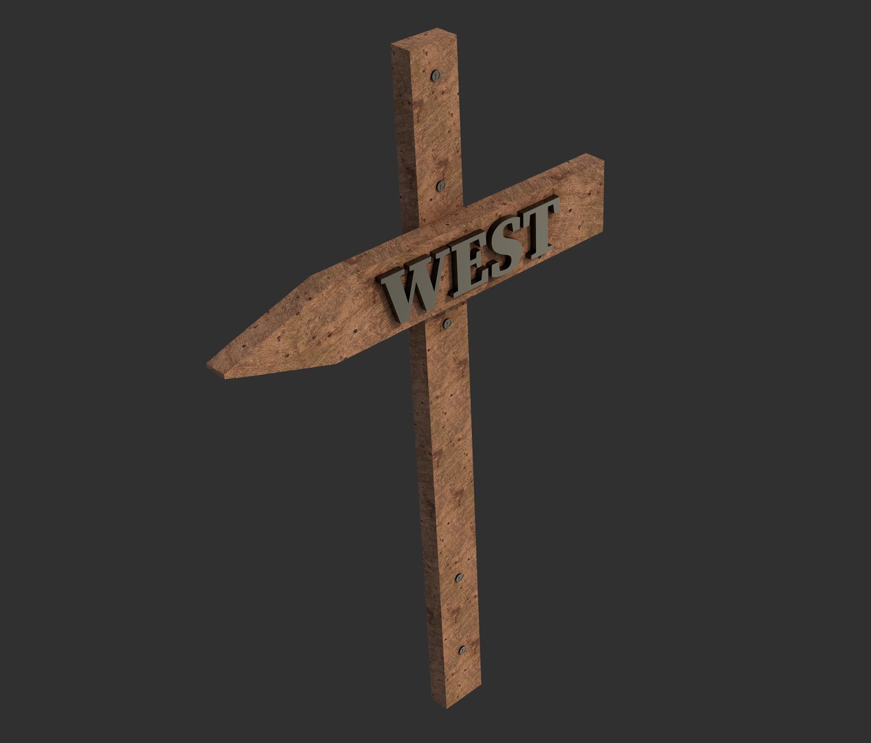 Free West Wood Sign 3D - TurboSquid 1724811