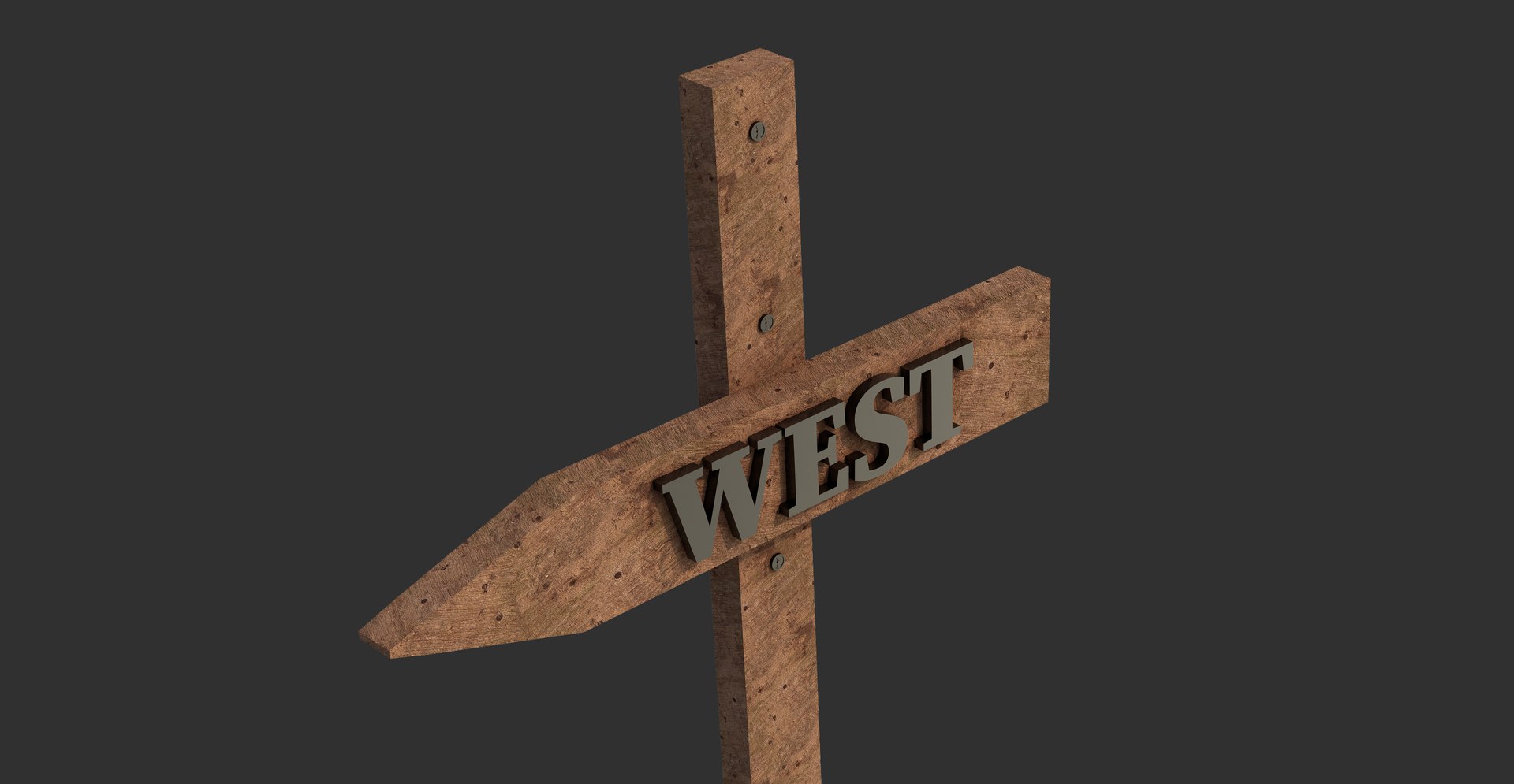 Free West Wood Sign 3D - TurboSquid 1724811