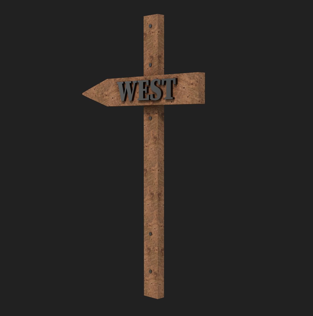 Free West Wood Sign 3D - TurboSquid 1724811
