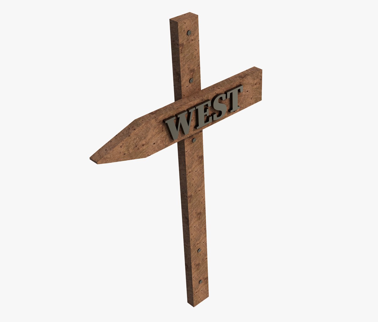 Free West Wood Sign 3D - TurboSquid 1724811