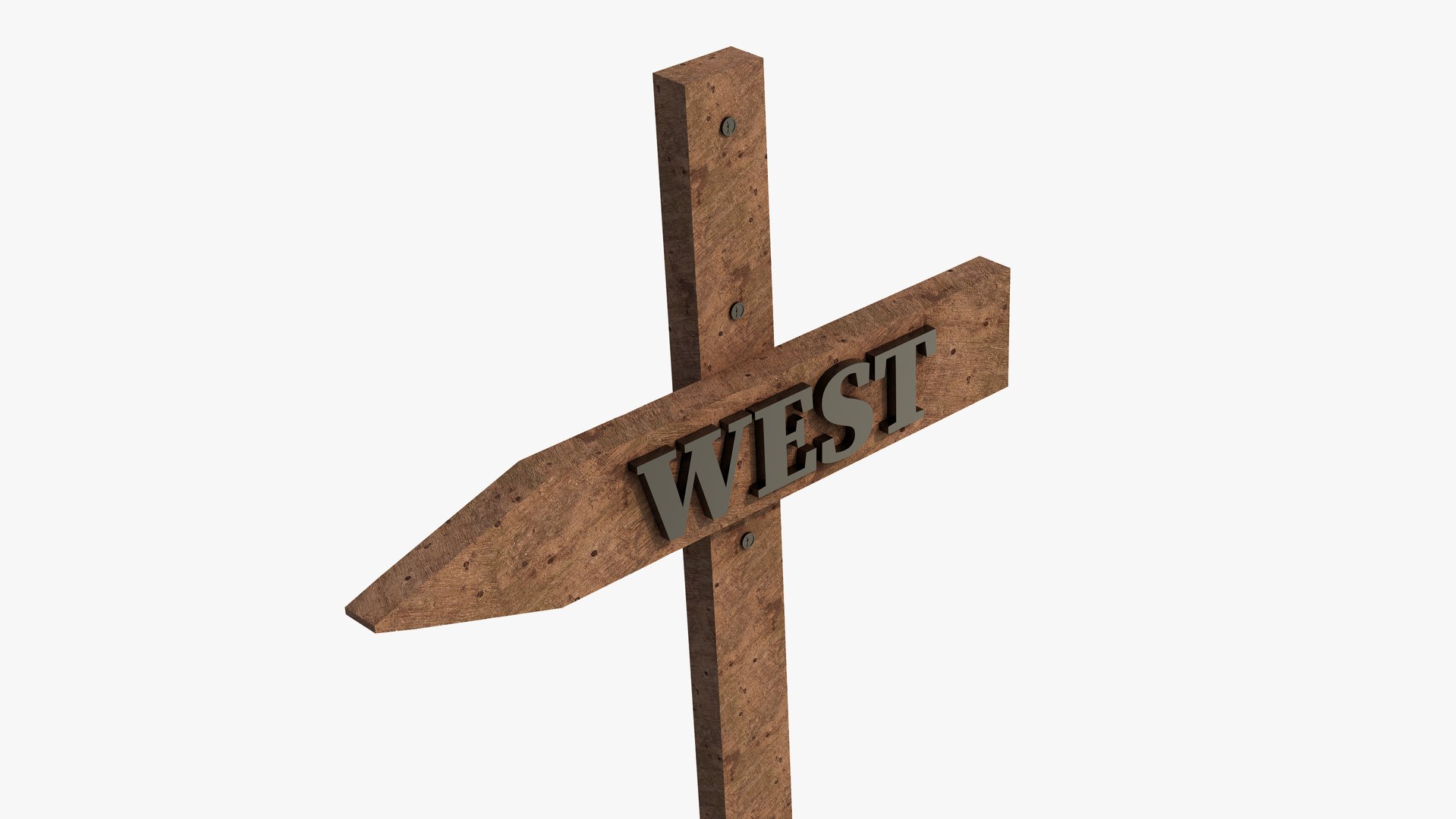 Free West Wood Sign 3D - TurboSquid 1724811