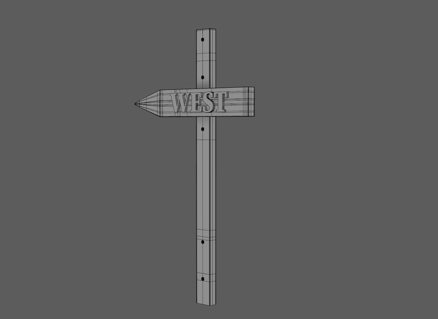 Free West Wood Sign 3D - TurboSquid 1724811