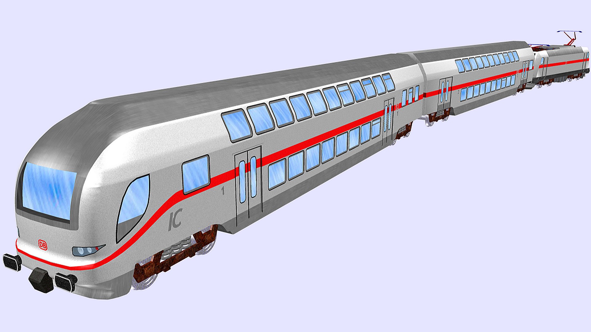 3D intercity ic2 twindexx passenger train with traxx class 146 ...