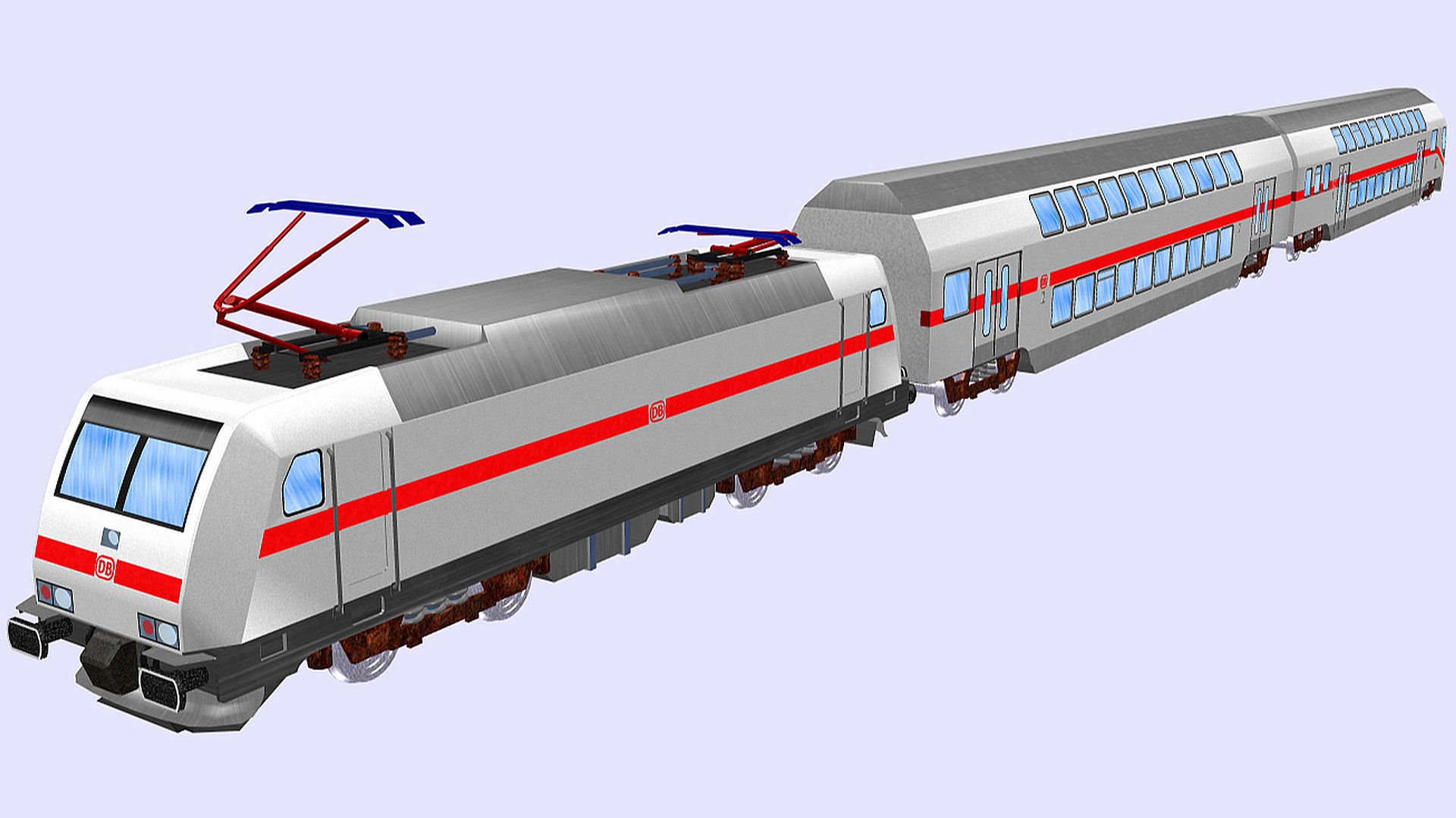 3D intercity ic2 twindexx passenger train with traxx class 146 ...