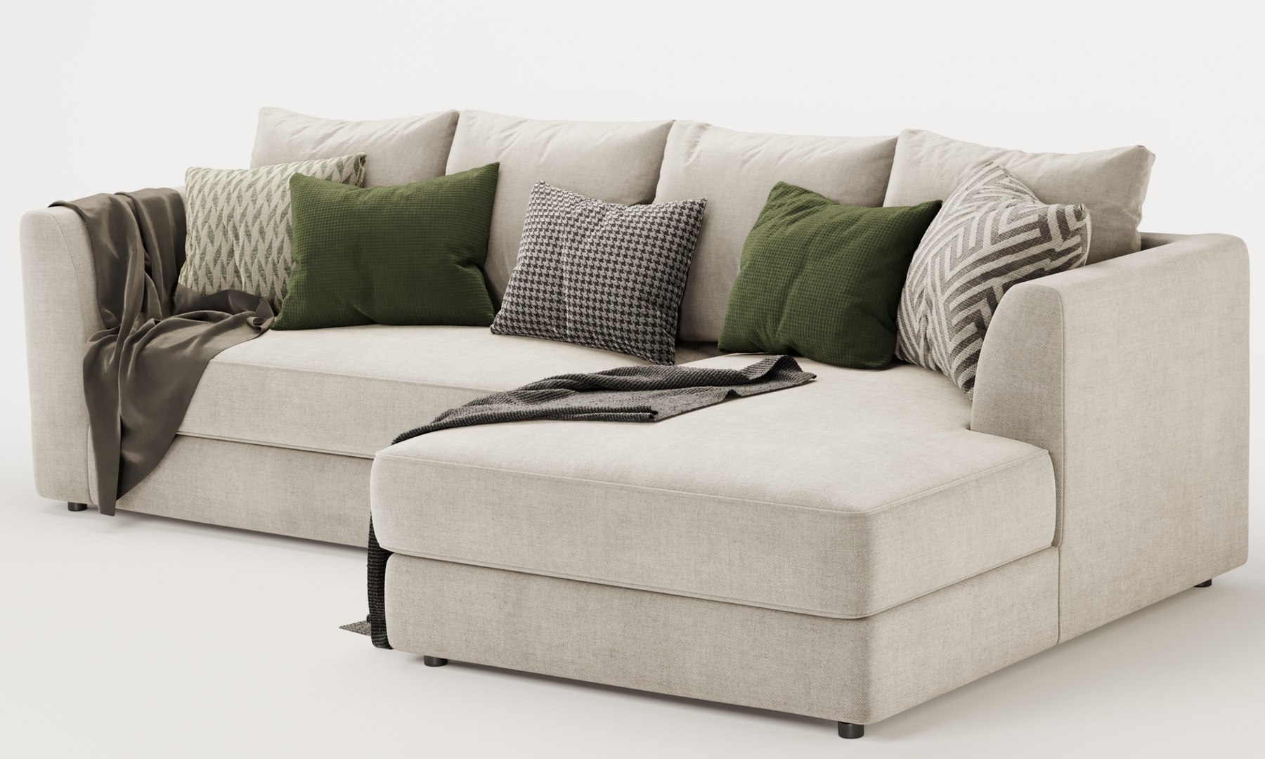 Hadleigh L Shaped Small Corner Chaise Sofa 3D Model - TurboSquid 2182471