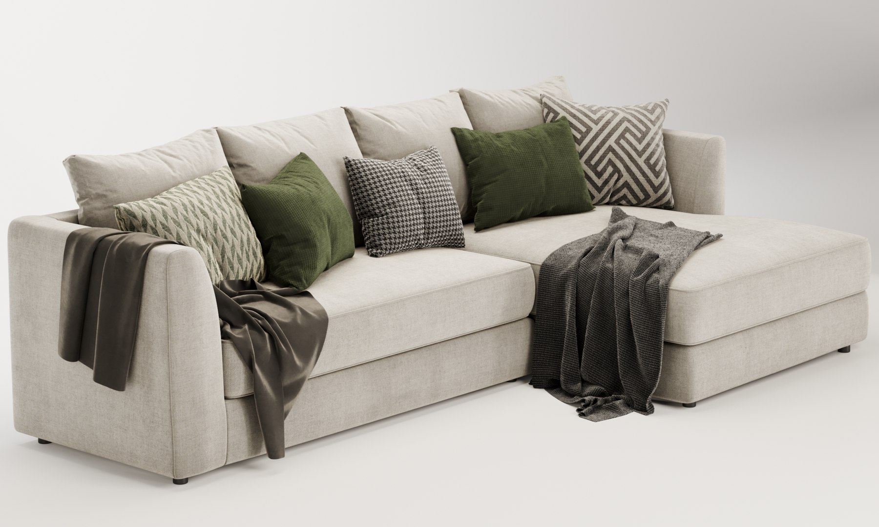 Hadleigh L Shaped Small Corner Chaise Sofa 3D Model - TurboSquid 2182471