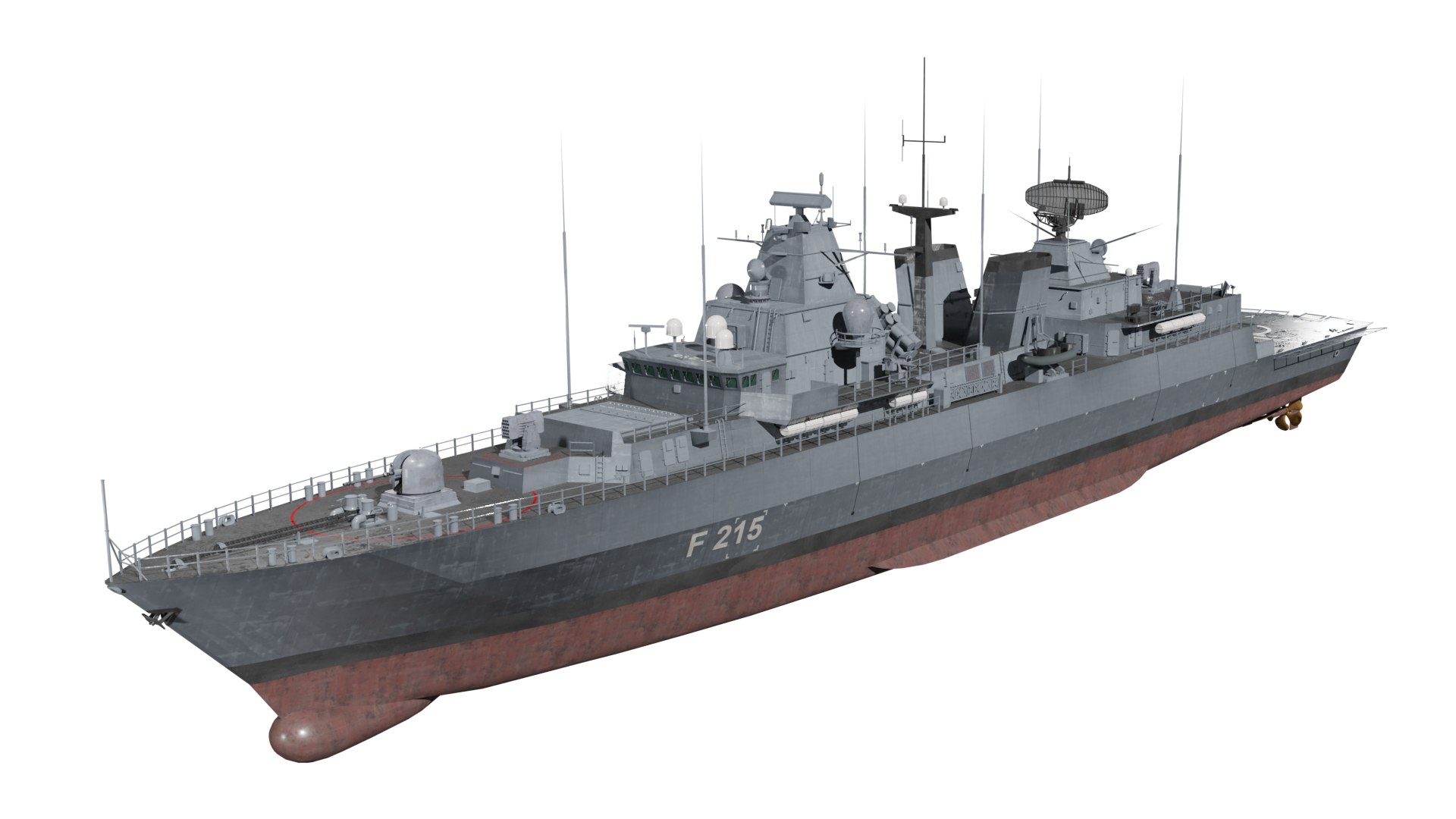 3D F123 Brandenburg Class Frigate Game Ready - TurboSquid 2293425
