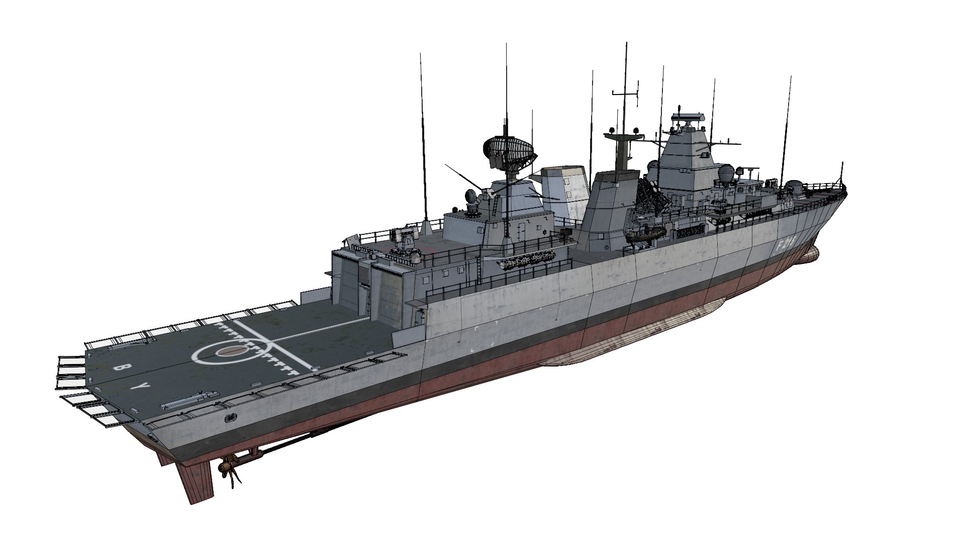 3D F123 Brandenburg Class Frigate Game Ready - TurboSquid 2293425