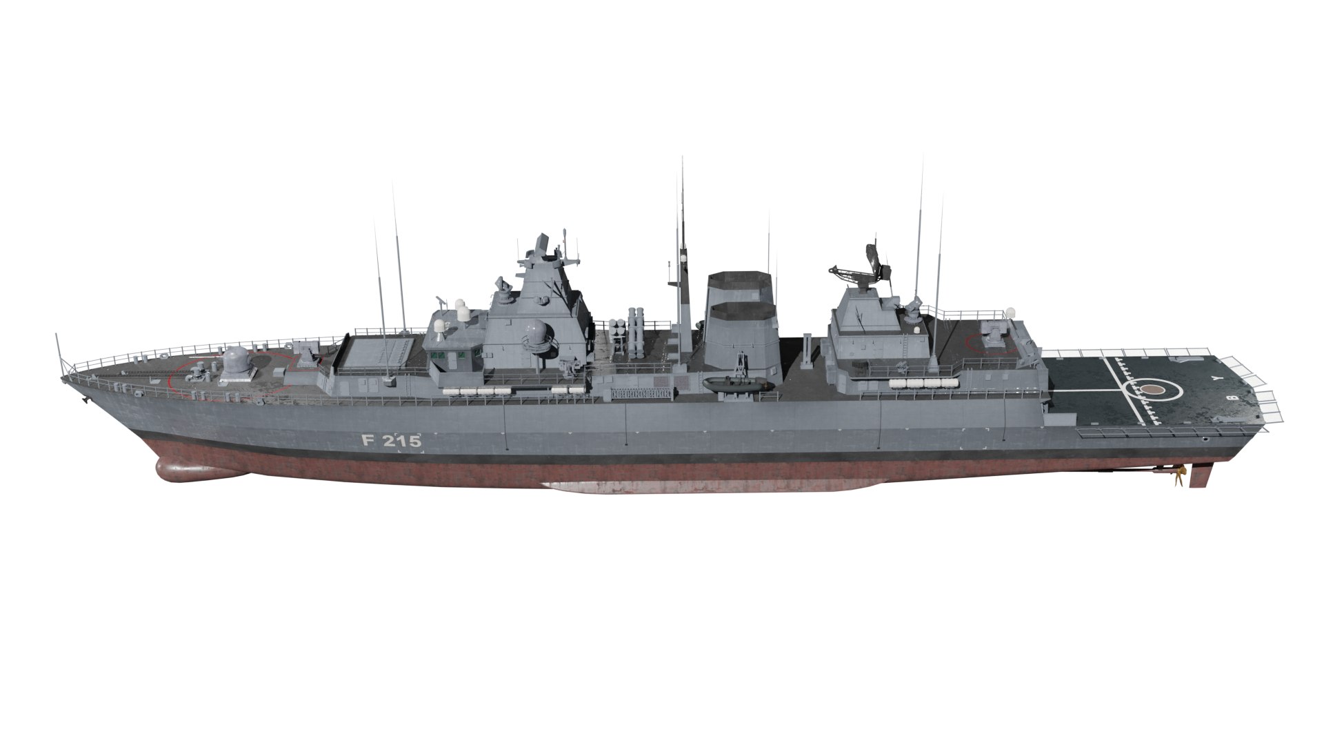 3D F123 Brandenburg Class Frigate Game Ready - TurboSquid 2293425