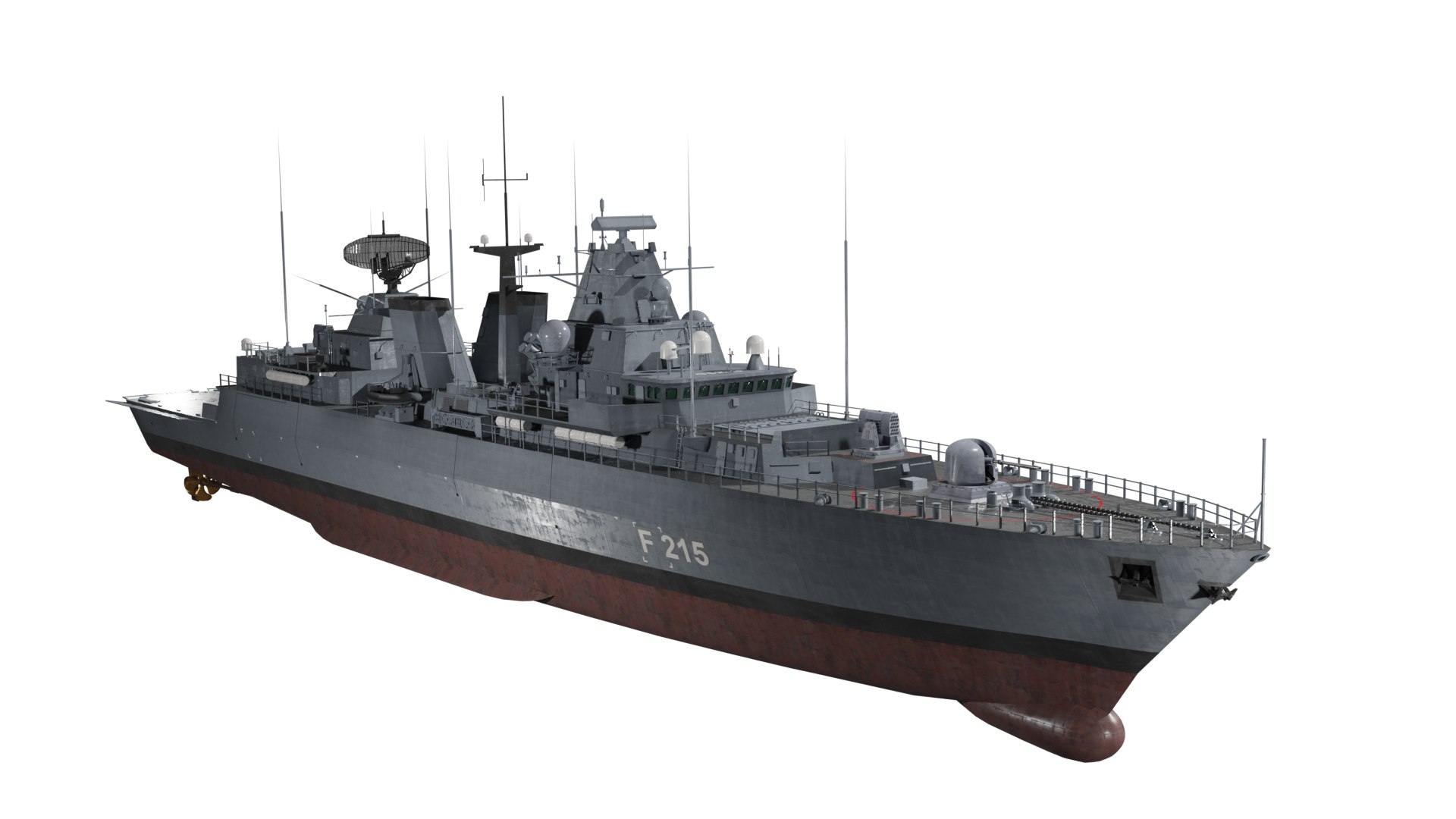 3D F123 Brandenburg Class Frigate Game Ready - TurboSquid 2293425