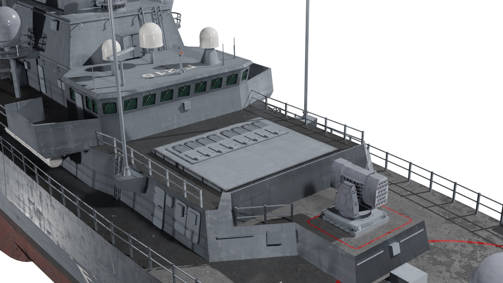 3D F123 Brandenburg Class Frigate Game Ready - TurboSquid 2293425