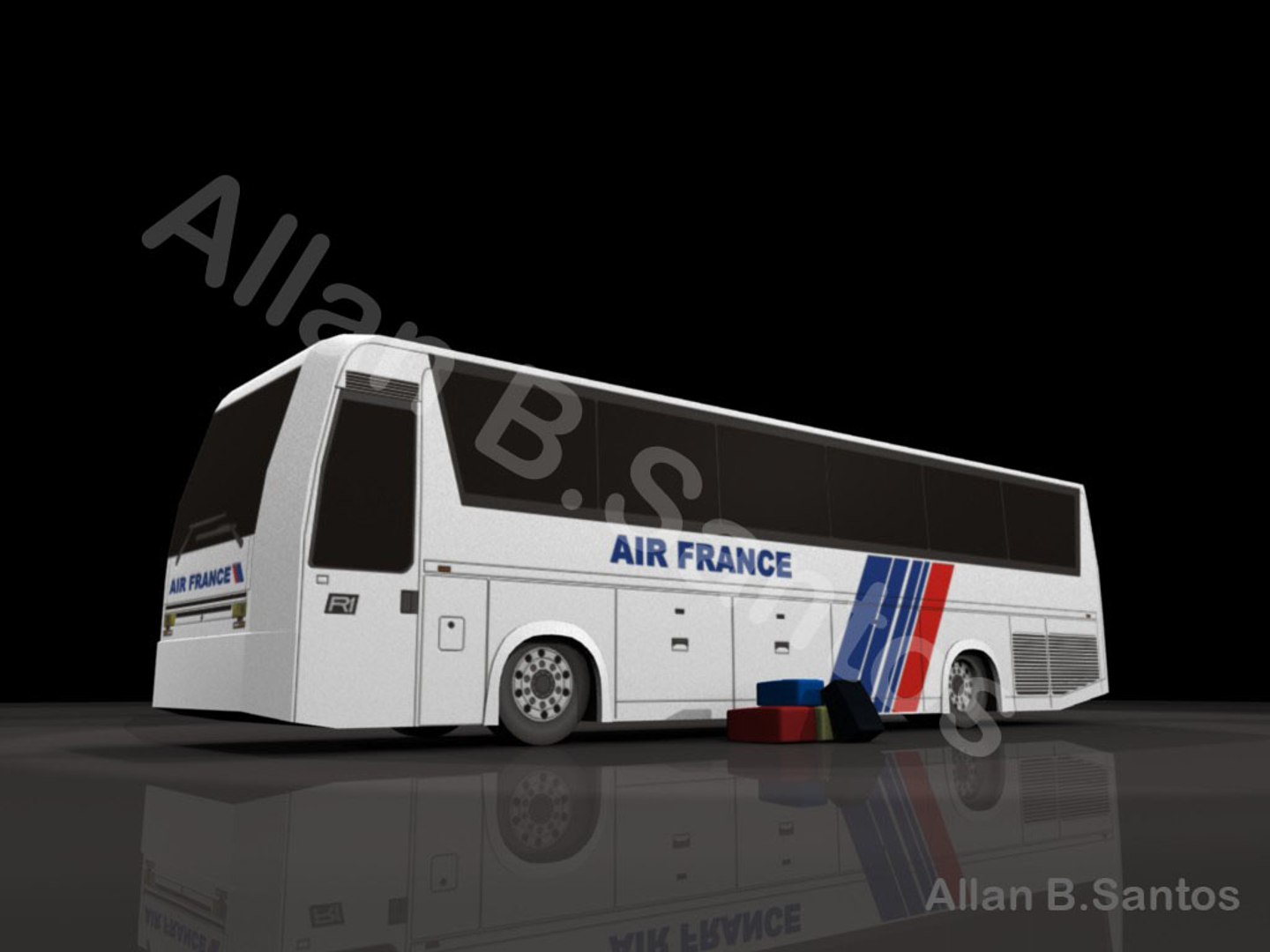 France Bus 3d Model