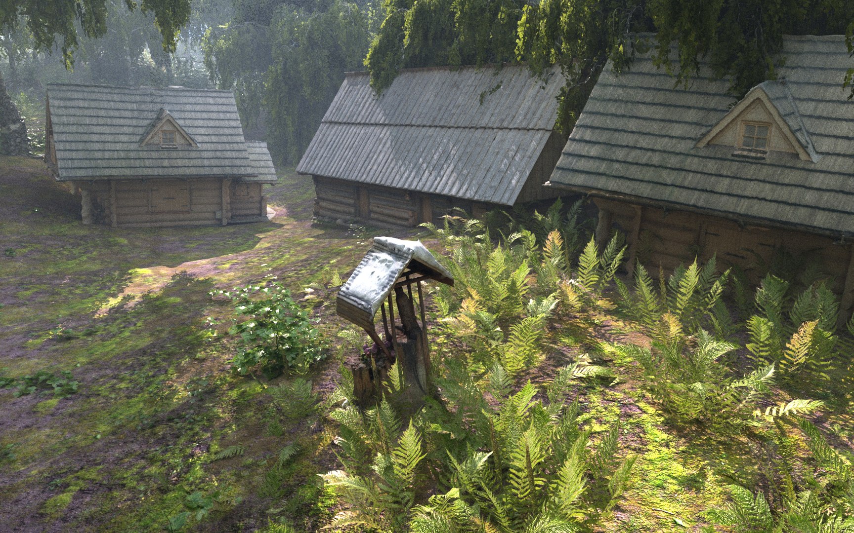 Medieval Forest Village Model - TurboSquid 1921191