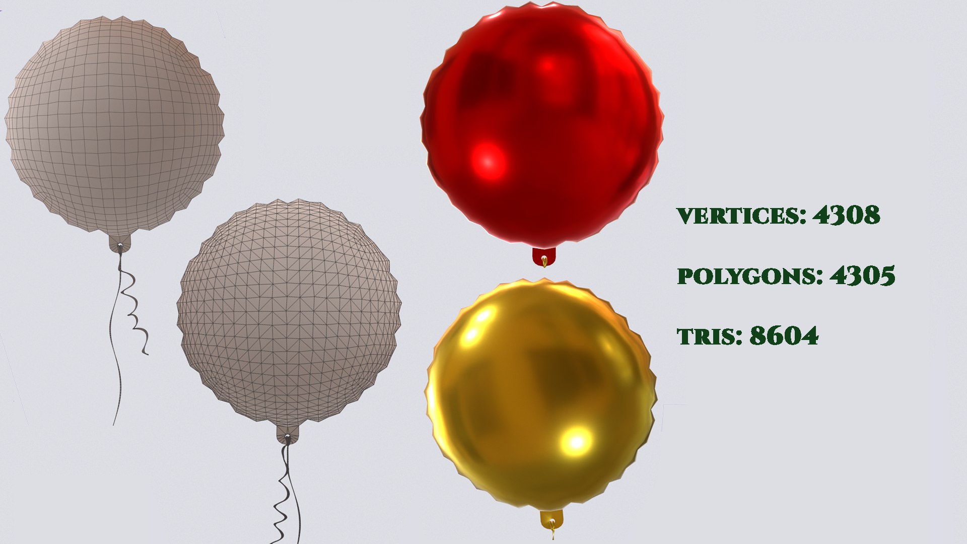3D Helium Balloons - TurboSquid 2177884