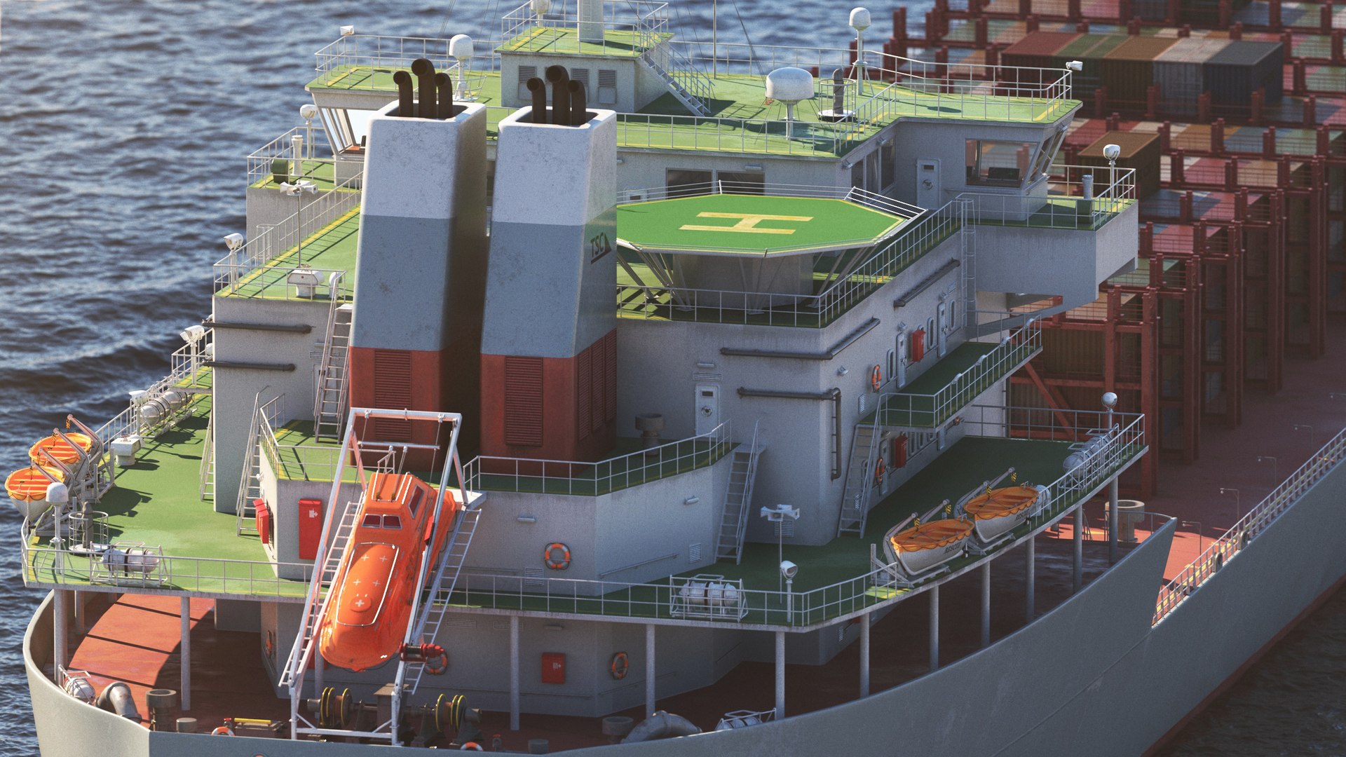 Container ship generic vessel model - TurboSquid 1508599