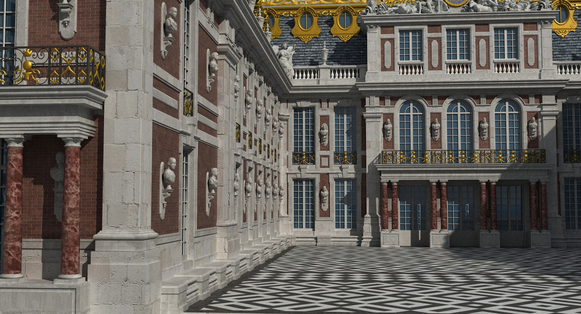 3D entrance versailles palace - TurboSquid 1253470