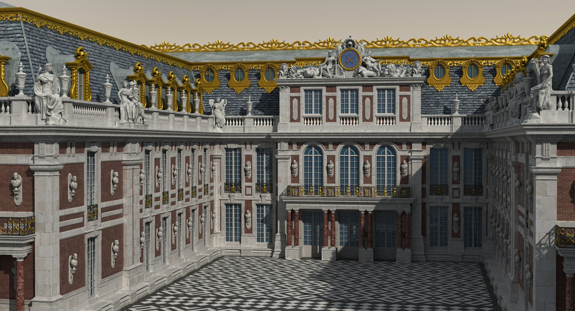3D entrance versailles palace - TurboSquid 1253470