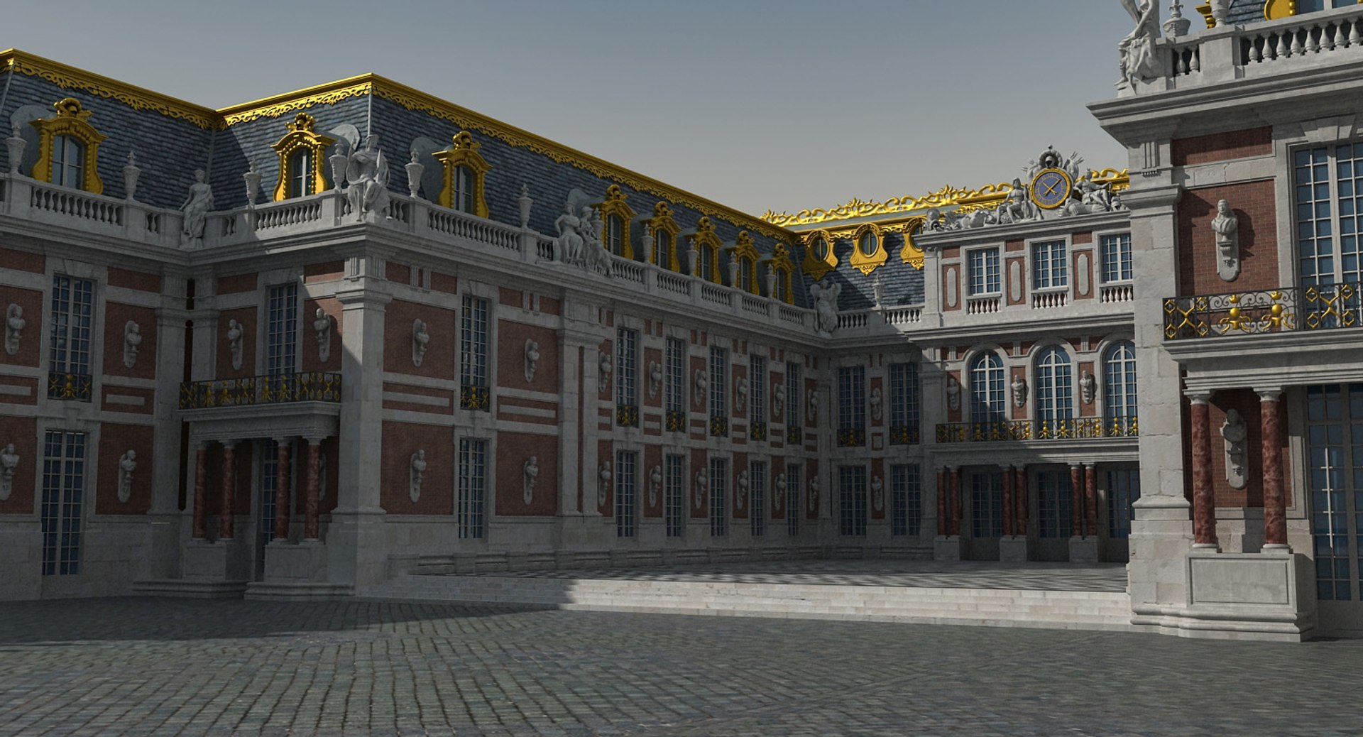 3D entrance versailles palace - TurboSquid 1253470