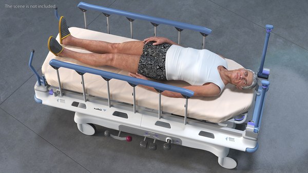 Emergency Transport Bed with Patient model - TurboSquid 1771842
