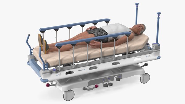Emergency Transport Bed with Patient model - TurboSquid 1771842