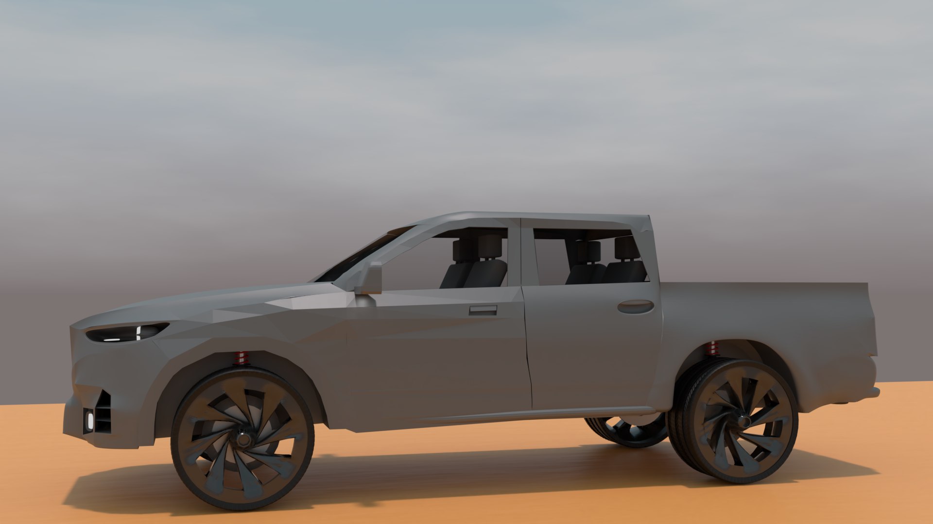 Grey PickUp Model - TurboSquid 2124803