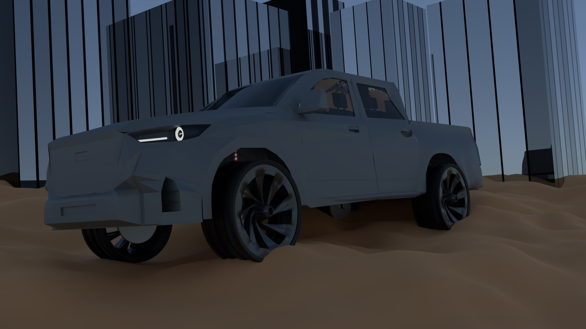 Grey PickUp Model - TurboSquid 2124803