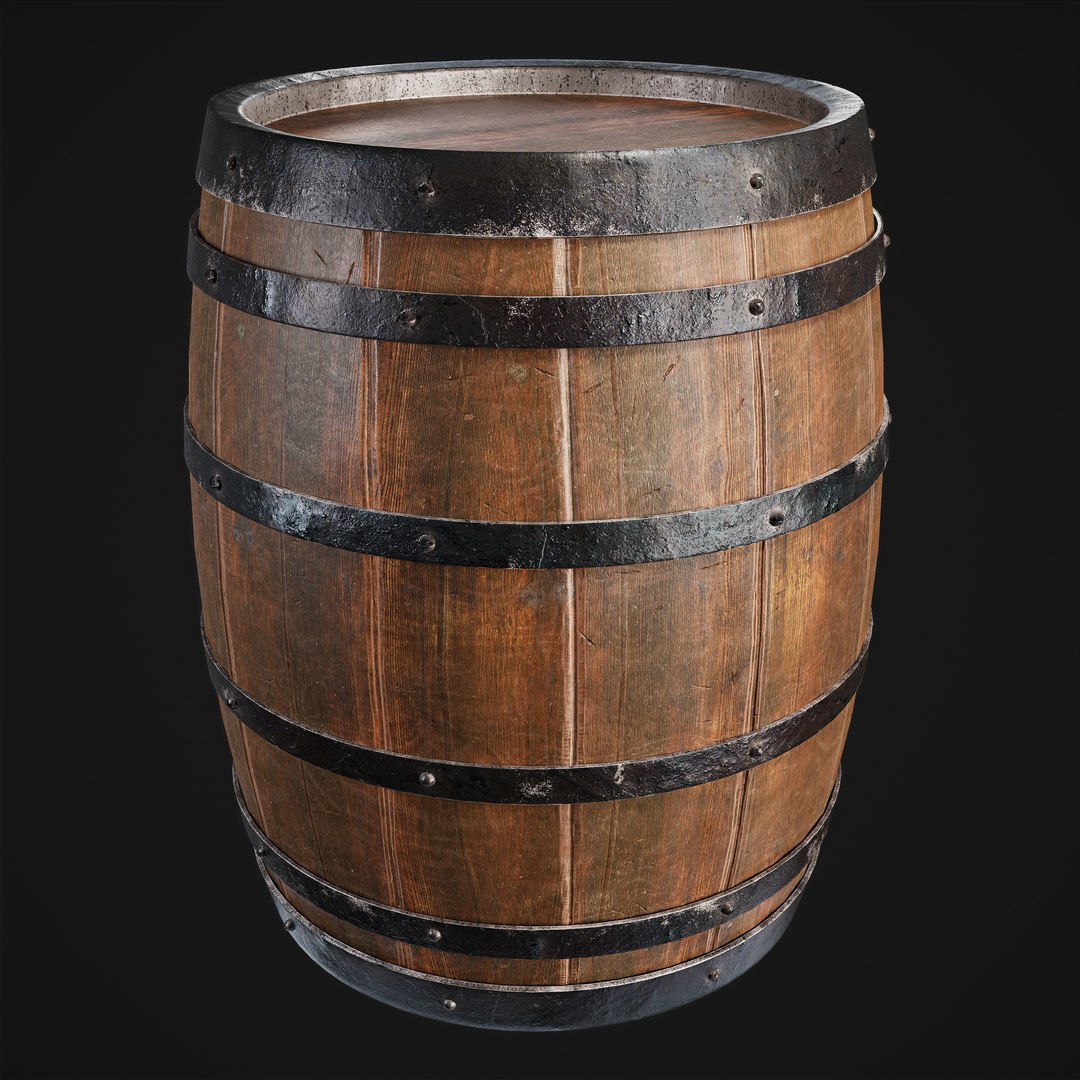 3D Wood Barrel PBR Game Ready Model - TurboSquid 2174669